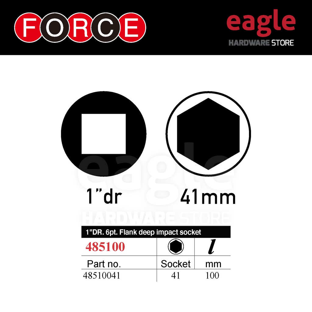 Force 485100 1" 6pt Deep Impact Socket ( 24 ~ 75mm ) | Shopee Malaysia