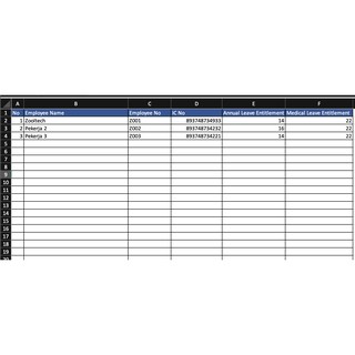 Simple Leave Tracker Excel / Rekod Cuti Pekerja Paling Mudah | Shopee ...