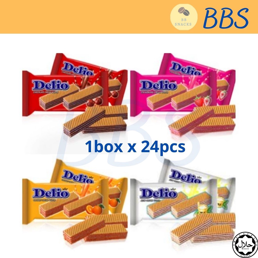 [BBS] Oriental Delio Wafer With Cream 24sx16gm (Choco/Strawberry/Orange ...