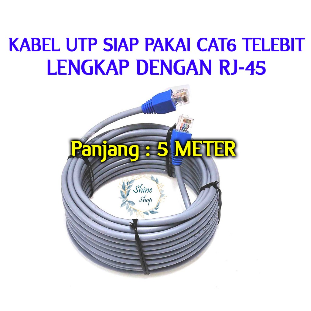 Utp CAT 6 Telebit Cable Ready to Use 5 Meters Cable Cat6 | Shopee Malaysia