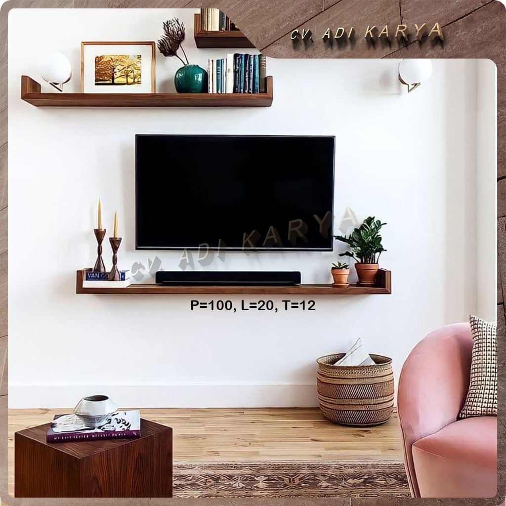 Modern MINIMALIST Tv SHELF Hanging Multi-Purpose Floating Tv Table Room ...