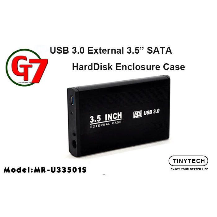 TINYTECH USB 3.0 EXTERNAL 3.5" SATA HARD DISK ENCLOSURE CASE(MR-U33501S ...