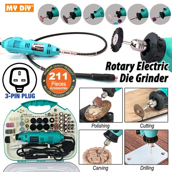 MYDIYHOMEDEPOT - 211PCS ELECTRIC MINI DIE GRINDER ELECTRIC MINI DRILL ...