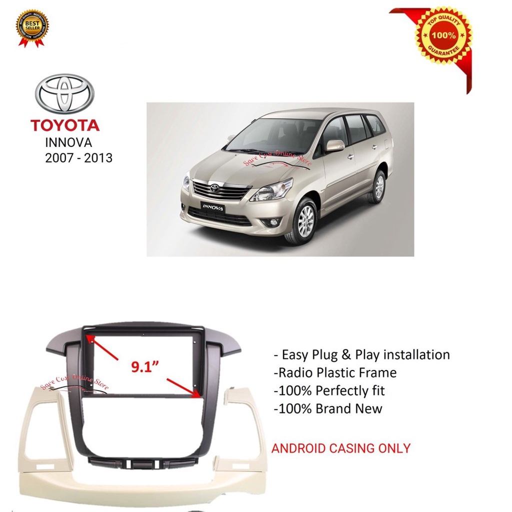 TOYOTA INNOVA 2007-2010 (AUTO / MANUAL) 9 INCH ANDROID PLAYER CASING ...