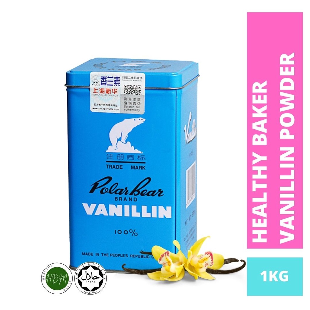 Ready Stock Polar Vanillin powder 500g food grade (Polar bear brand) / Halal / Polar Bear ...