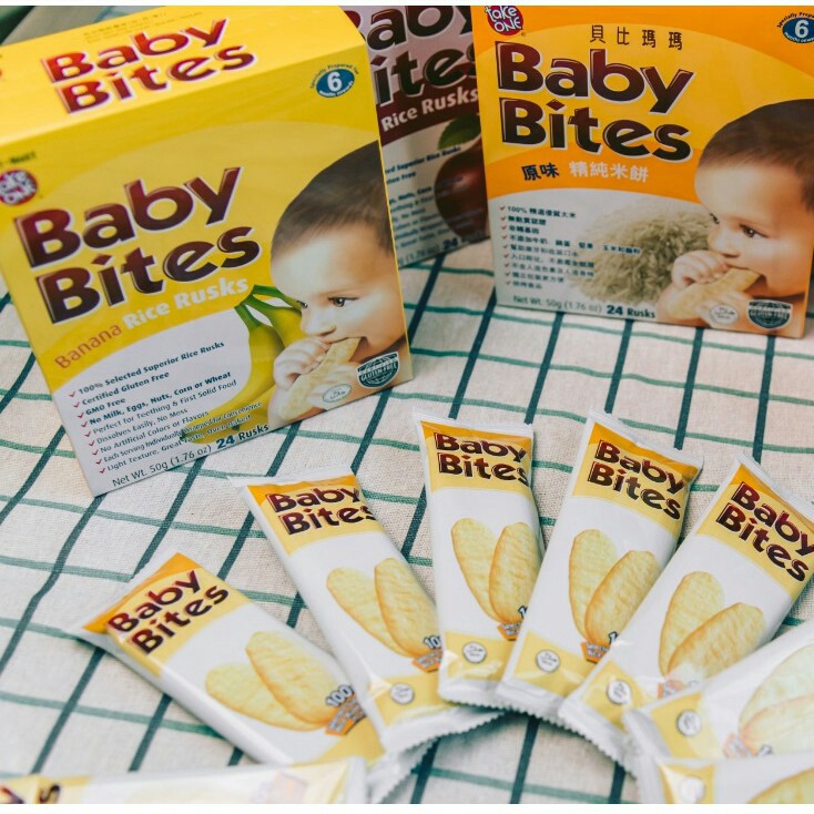 TAKE ONE BABY BITES RICE RUSKS 1BOX (24 RUSKS) | Shopee Malaysia
