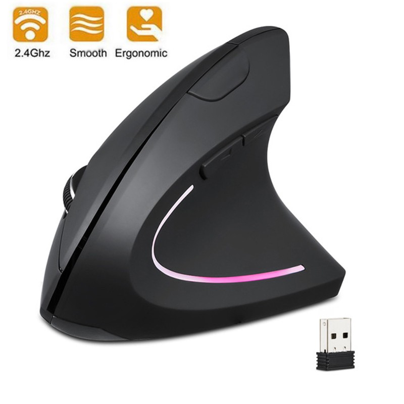 Ergonomic Vertical Wireless Mouse 1600 DPI USB Chargeable Optical ...