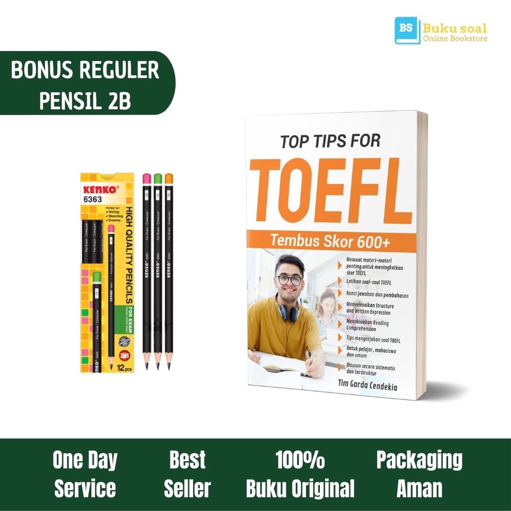 Toefl Test Book - TOP TIPS FOR TOEFL Translucent Score 600+ | Shopee ...