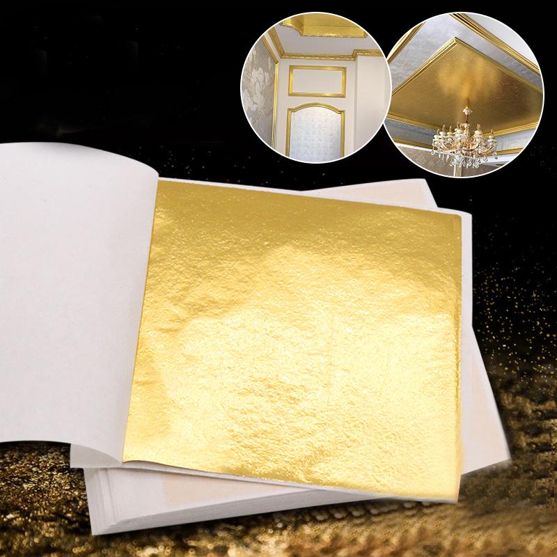 100pcs/Set 8.5x8cm Practical Imitation Gold Leaf for Gilding Funiture ...