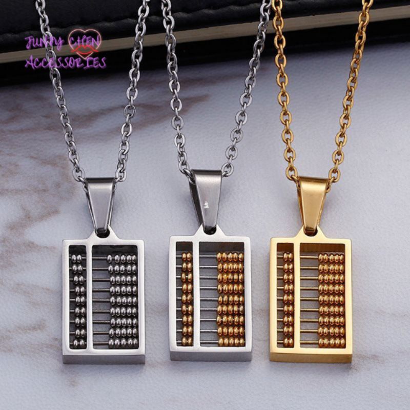 Titanium steel stainless steel abacus pendant to attract wealth and ...