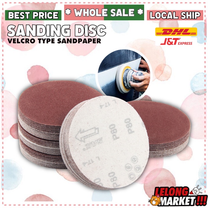 Sanding Disc 3" 4" 5" Inch Kertas Pasir Polish Abrasive Round Red ...