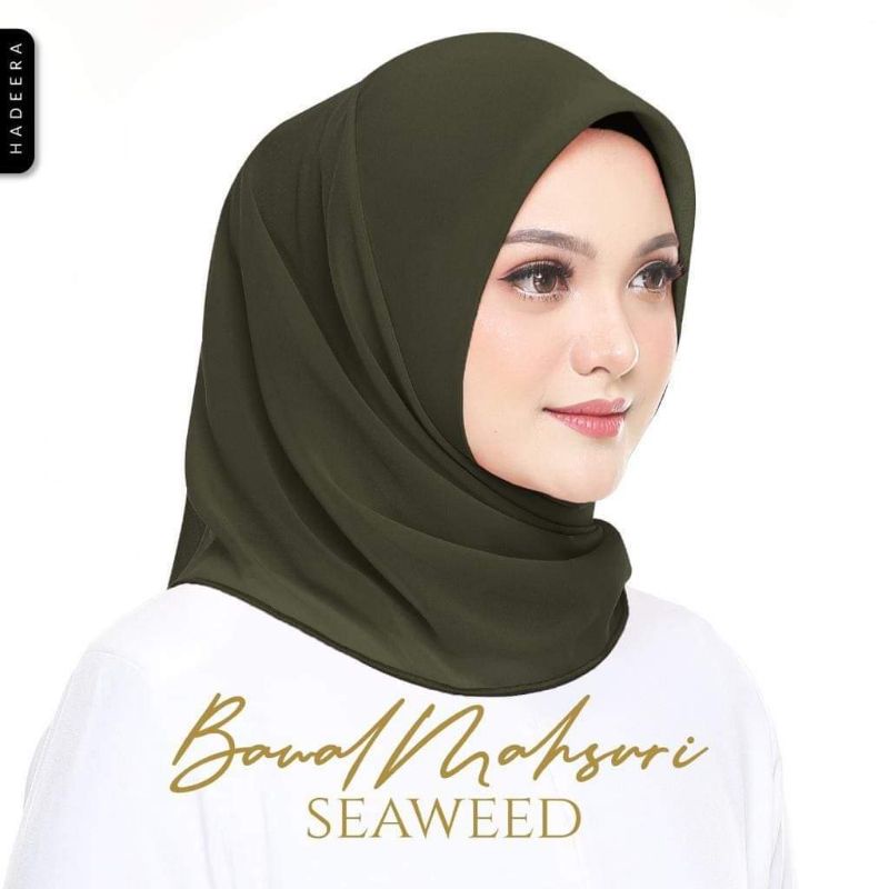 [BAWAL MAHSURI BIDANG 48] SEAWEED Bawal Plain Hijau Lumut Tudung Bawal ...