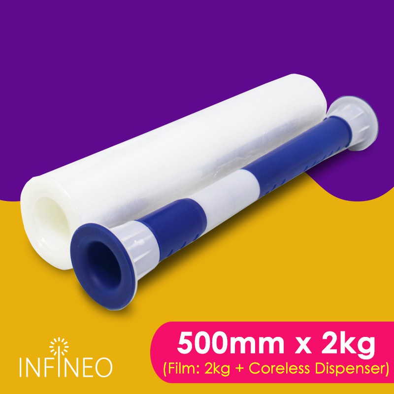 (500mm, 2kg net) Coreless Stretch Film Pallet Wrap Transparent (6 ROLLS ...