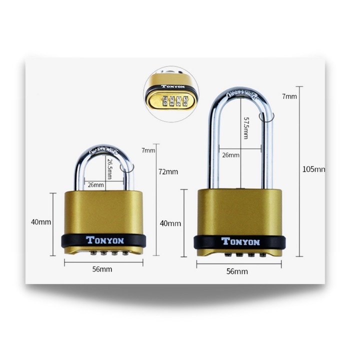 4 Digit Code Combination Padlock / Anti-Theft Lock / Kunci Mangga ...