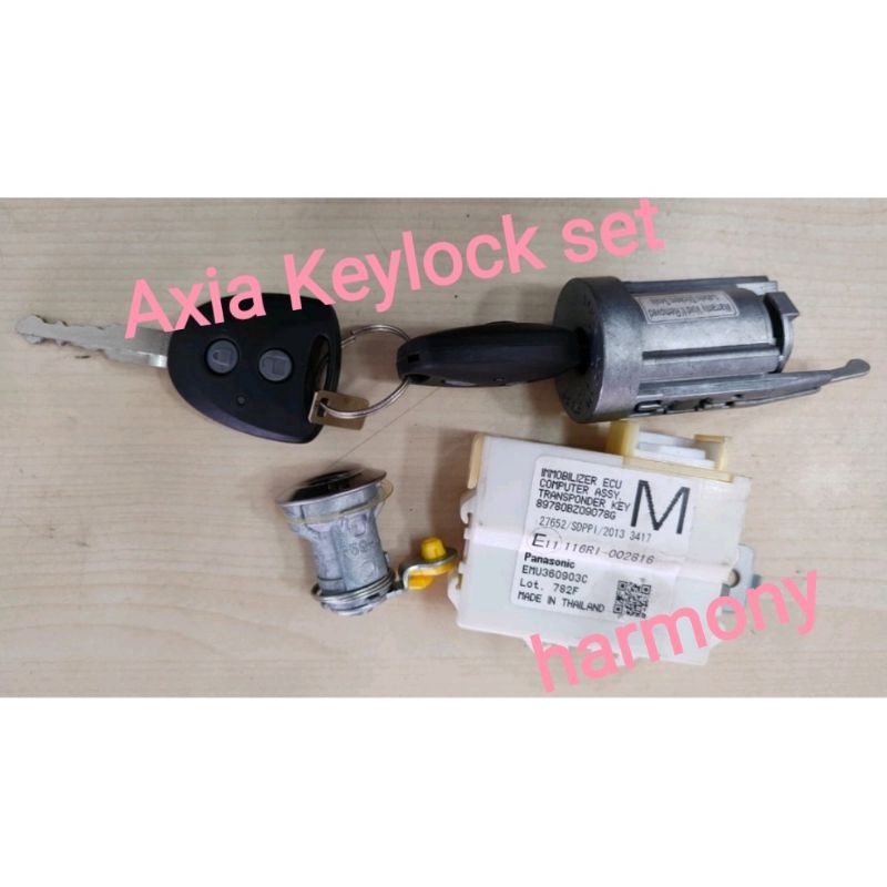 ORIGINAL Perodua Axia KEYLOCK SET dengan IMMOBILIZER TRANSPONDER. Parts ...