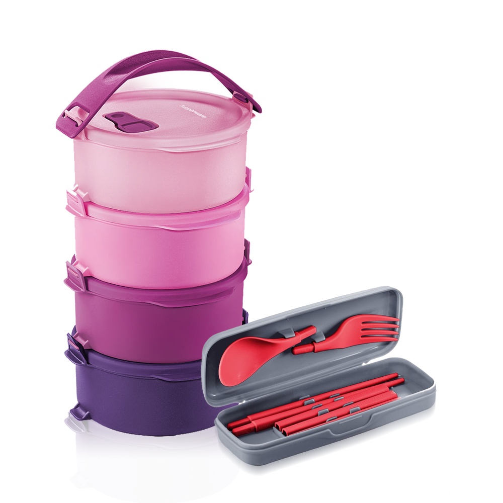 🔥NEW TUPPAO BUDDY🔥 Microwaveable Tupperware Tup Tiffin Set 550ml Bekas ...