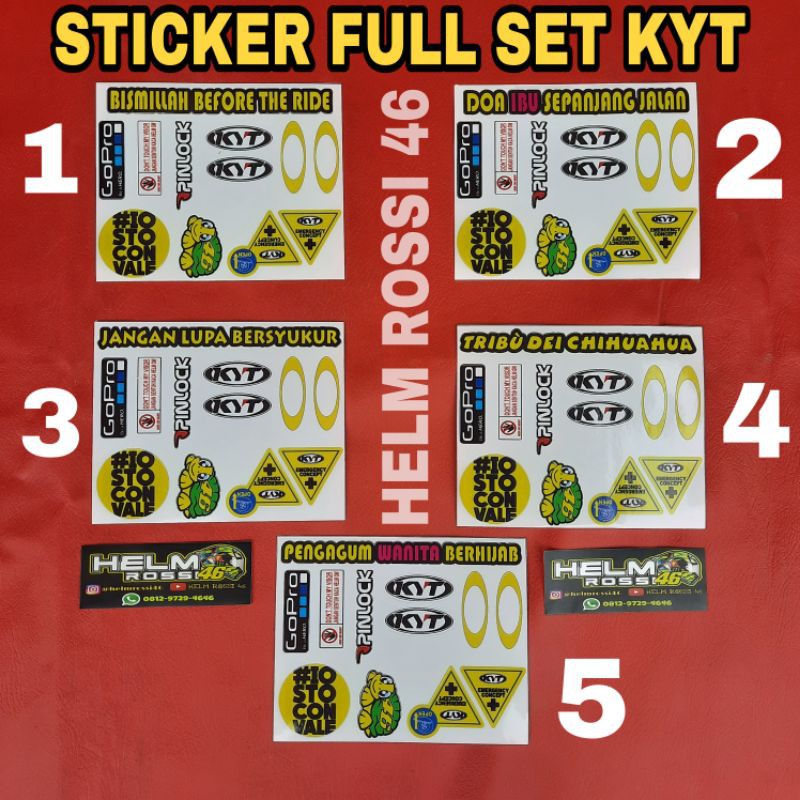 Sticker FULL SET KYT - Go pro pinlock turtle KYT - Sticker Tear Off ...
