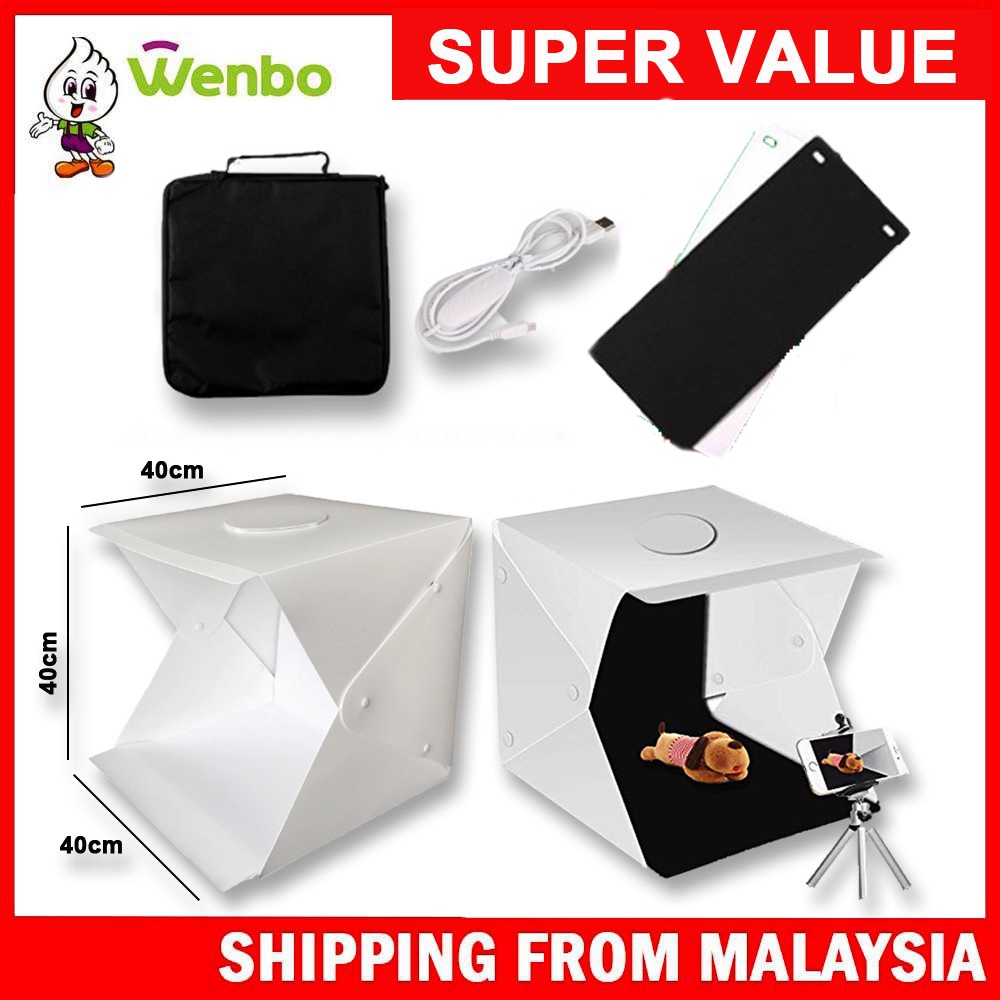 Wenbo Mini Photo Studio Light Box With LED + Free USB | Shopee Malaysia