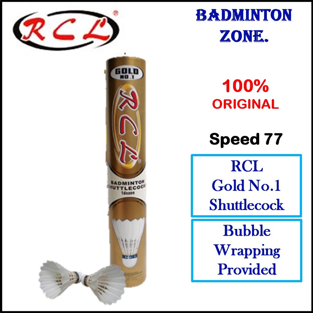 RCL GOLD NO.1 (Bubble Wrapping) (Speed 77) Badminton Shuttlecock ...