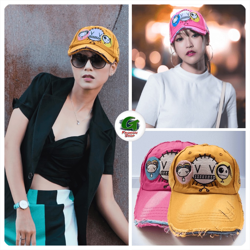 Hat With A Stylish Cap Torn Bleached Embroidered With Strap On The Back ...