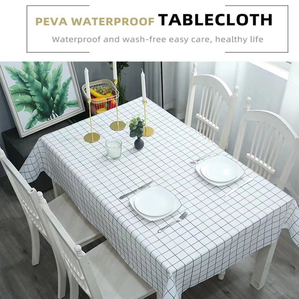 SW_ Table Cloth Waterproof Plastic Table Cover Oilproof Tablecloth alas ...