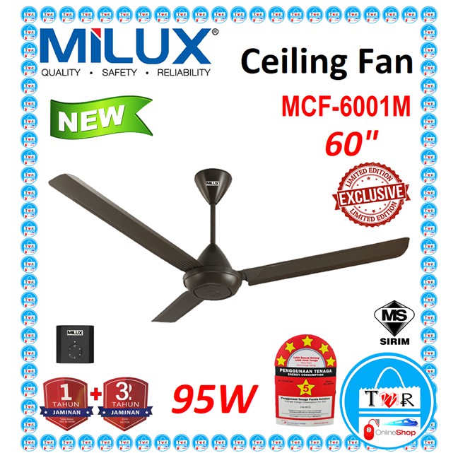 MILUX REGULATOR 3 BLADES CEILING FAN (60") MCF-6001M / MCF-6001/ MOCHA ...