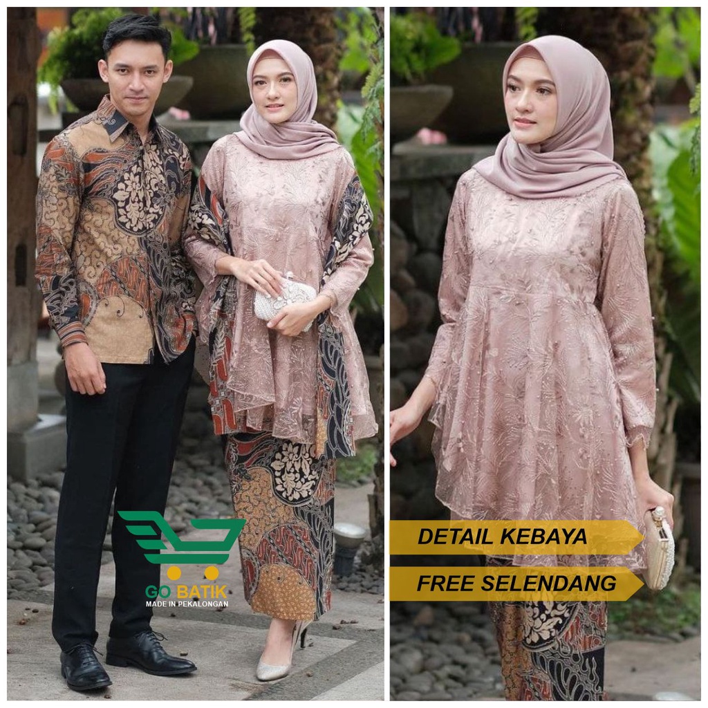 Batik Couple Kebaya Modern Kebaya Engagement Proposal Graduation Dress ...