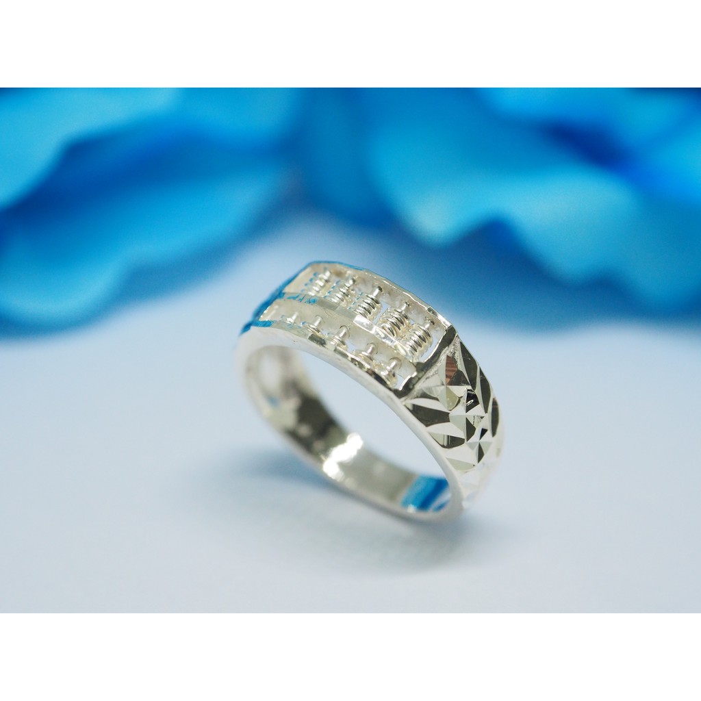 💥READY STOCK💥925 Sterling Silver Carving Abacus Ring 7mm (13J) / Cincin ...