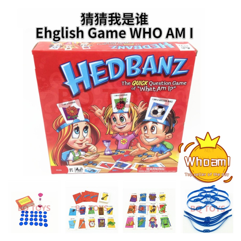 Hedbanz Word Puzzle Game who I am Board Game Party Family Friends ...