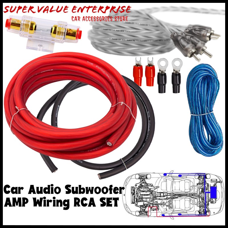 1600WATT Car Audio Subwoofer Amplifier AMP Wiring RCA SET Terminals ...