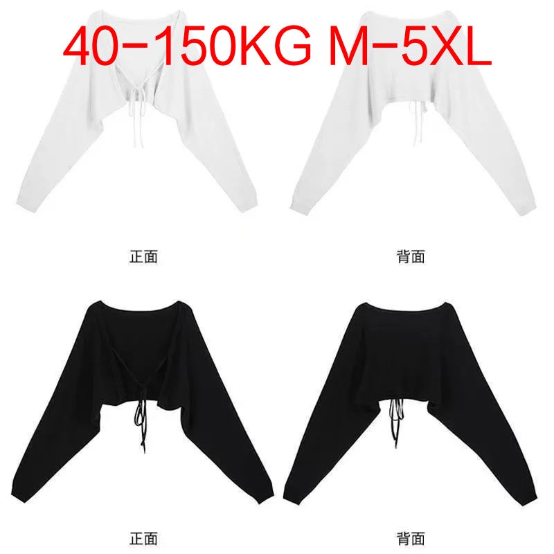 【M-5XL 40-150KG】冰丝防晒针织衫开衫女2022夏长袖披肩短款宽松外套女外搭上衣 plus size extra large size oversize fat big size ...