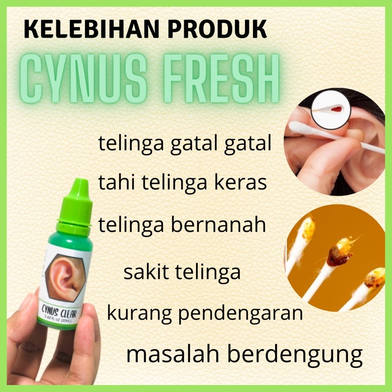 🔥CYNUS CLEAR UBAT CUCI DAN RAWAT TELINGA GATAL BERDENGUNG🔥 | Shopee ...