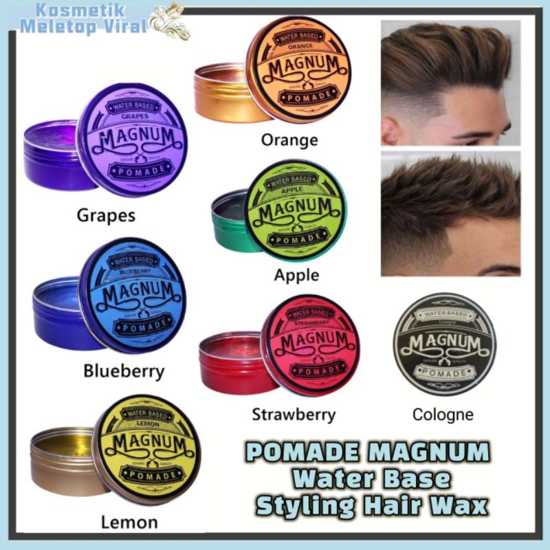 Pomade Hair Wax Magnum Styling Bau Wangi Strong Hold Water Based Gel ...