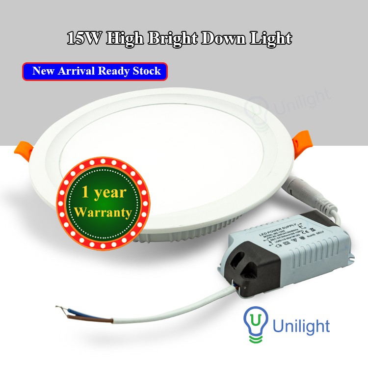 Unilight LED Bulat 5 inci 15W PanelLight Downlight Lampu Siling Lampu ...