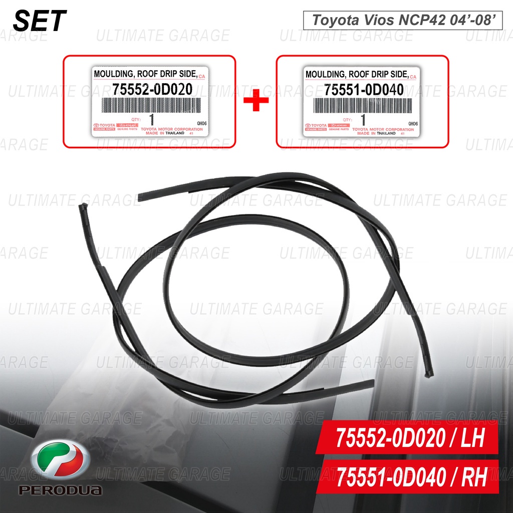 ORIGINAL Toyota Vios NCP42 ROOF MOULDING LINING RUBBER OUTER STRIP ...