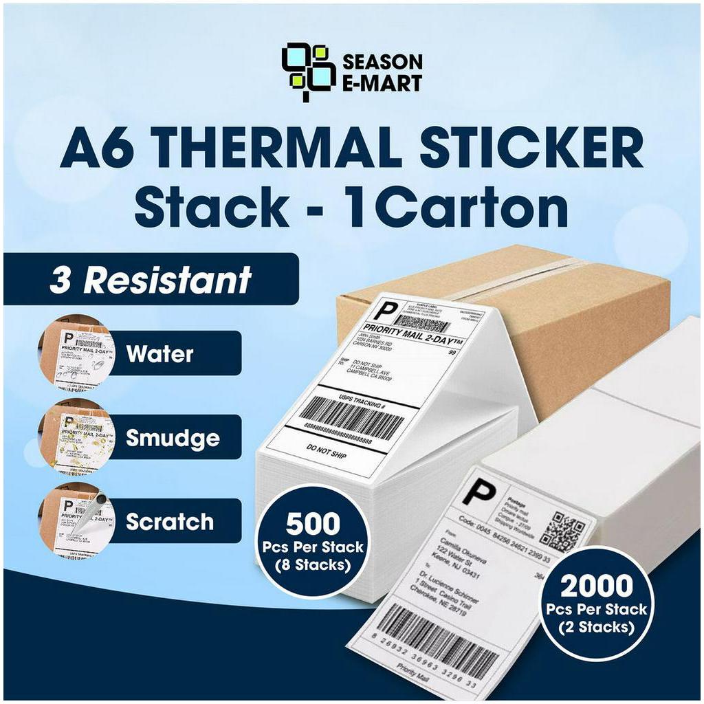 500pcs & 2000pcs 1 Carton Thermal Paper Label Sticker 10x15 cm Airway ...