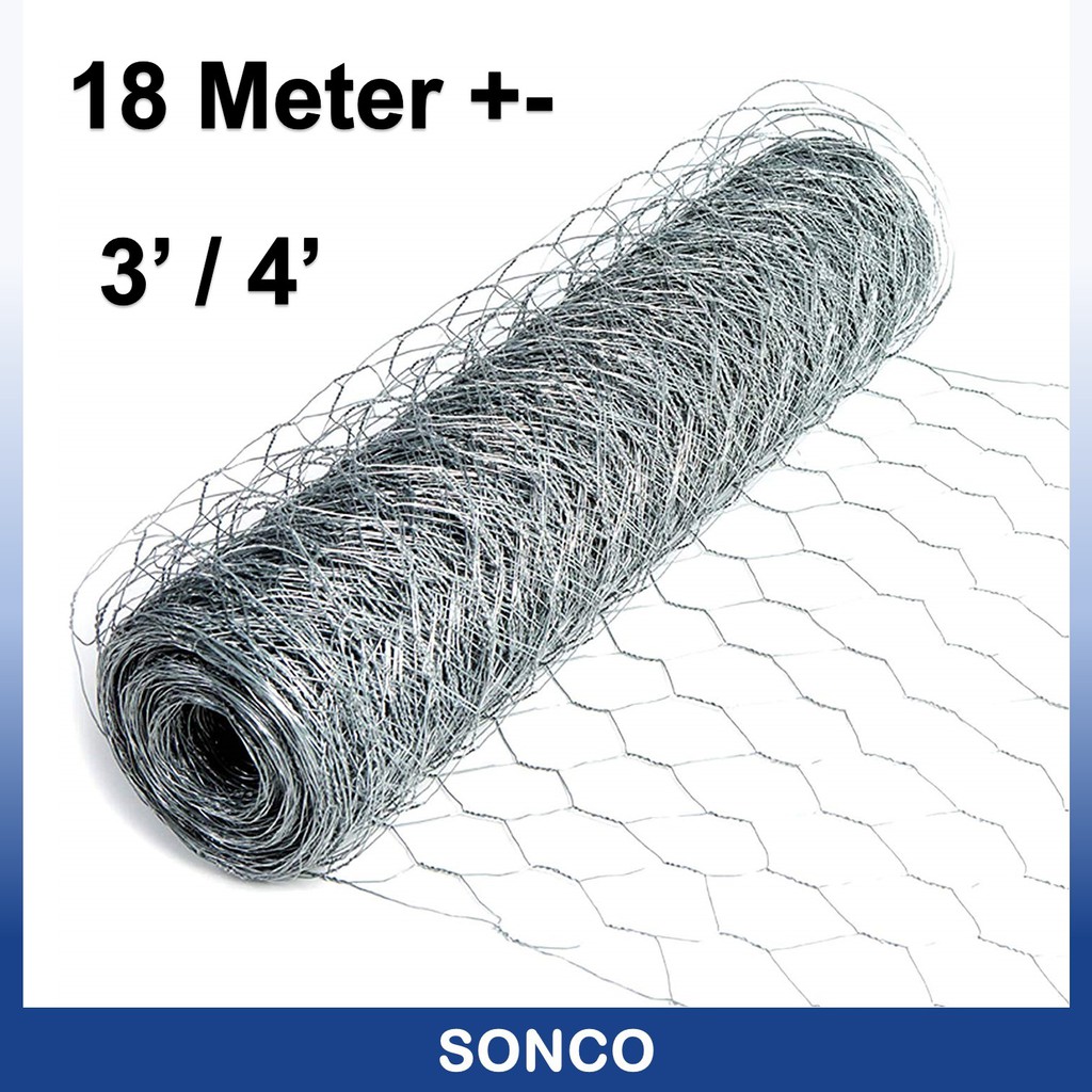 18 Meter (60 Feet) PREMIUM QUALITY 1" x 1"/2" x 2" GALVANIZED HEXAGON ...