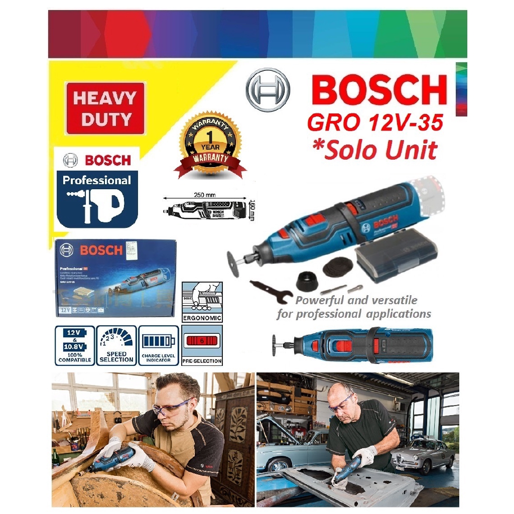 Bosch GRO 12V-35 Li-ion Cordless Rotary Multi-Tool (Bare Unit) | Shopee ...