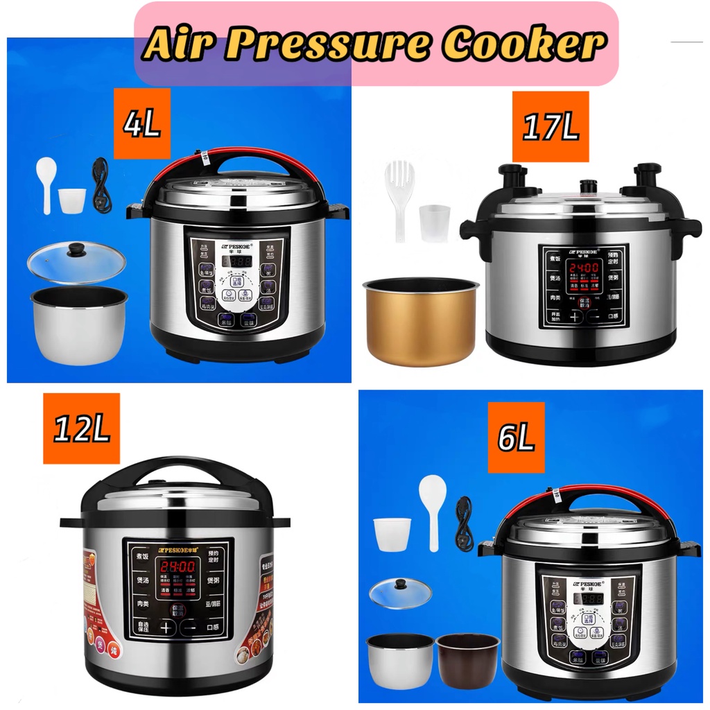 PPP 4L / 6L / 12L / 17L Air Pressure Cooker Electric Digital Cooker Non ...