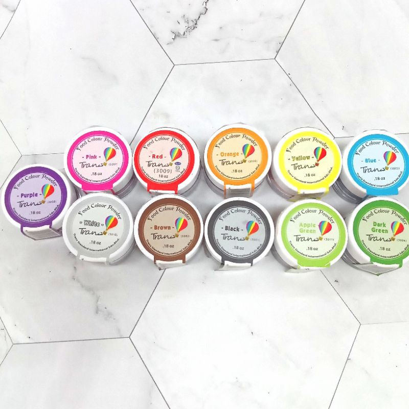 [STOCK CLEARANCE] Trans Food Colour Powder Pewarna Makanan 0.18oz 食用色素 ...