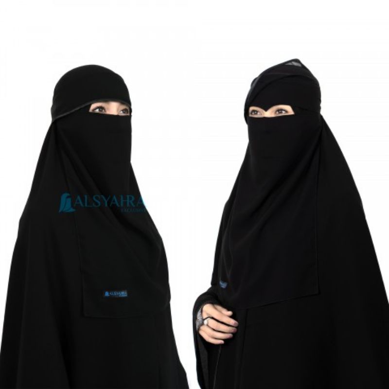 HITAM Flap Niqab Bandana Bangs Style, The Appearance Of A Solid Black ...