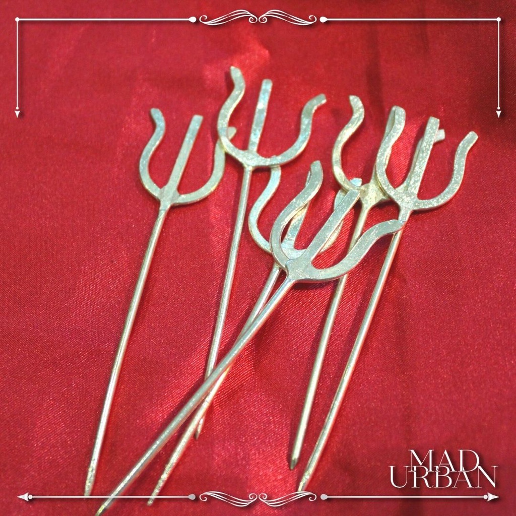 [AADI FEST] Small Trishulam Suulam Soolam Poojai Prayer in Plain Silver ...