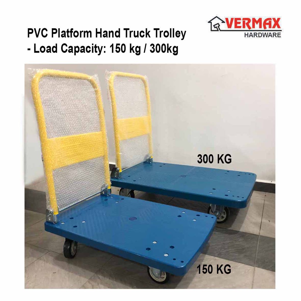 [ORIGINAL BLUE LION] PVC Platform Hand Truck Trolley Foldable Yellow ...