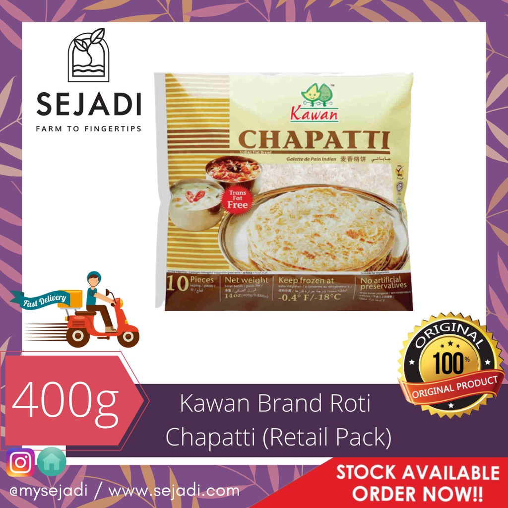 Kawan Brand Roti Chapatti (Retail Pack) 400g (Klang Valley Only ...