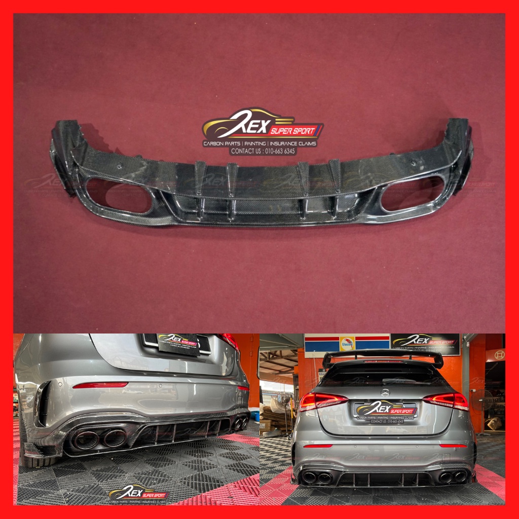Mercedes Benz Hatchback A-CLASS W177 A200 A250 A35 A45s Rear Diffuser ...