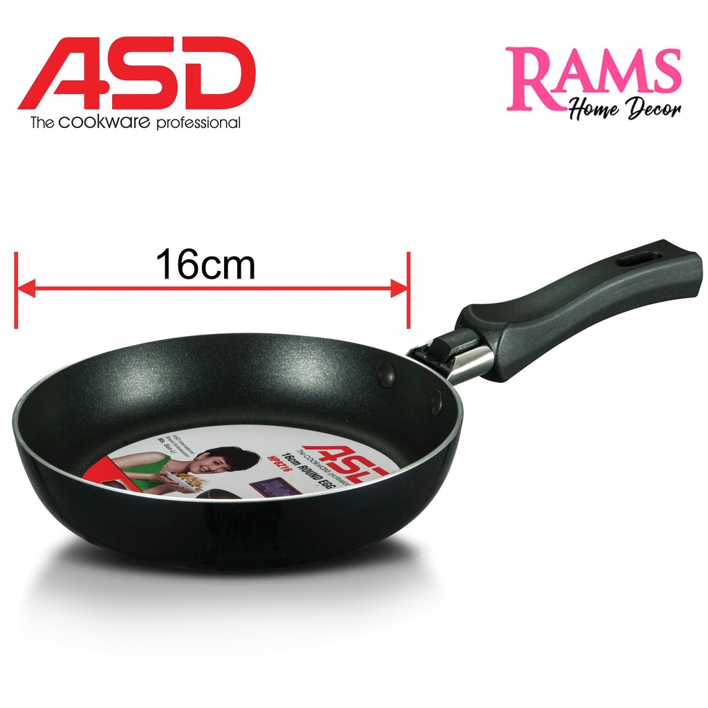 ASD 16cm Non Stick Round Egg Fry Pan / Kuali Telur / Kuali Mini ...