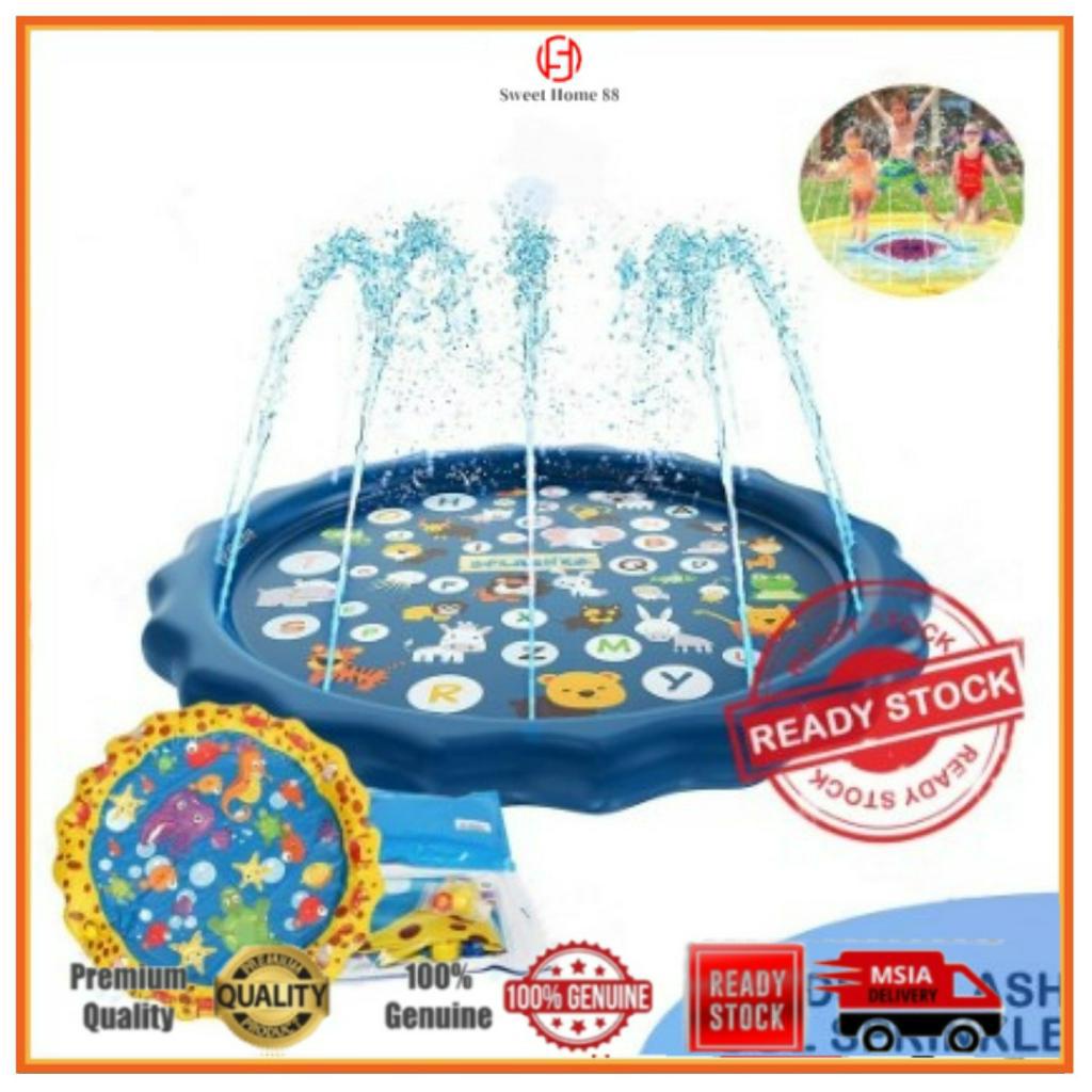 【Ready Stock】Water Play Mat Inflatable Pool Splash Pad Fountain Mat ...