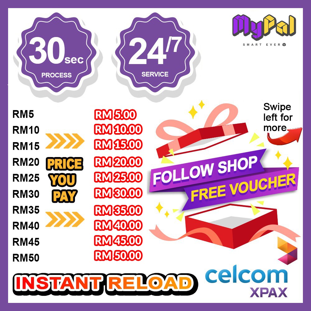 Celcom Prepaid Instant Reload | Instant Reload | Shopee Malaysia