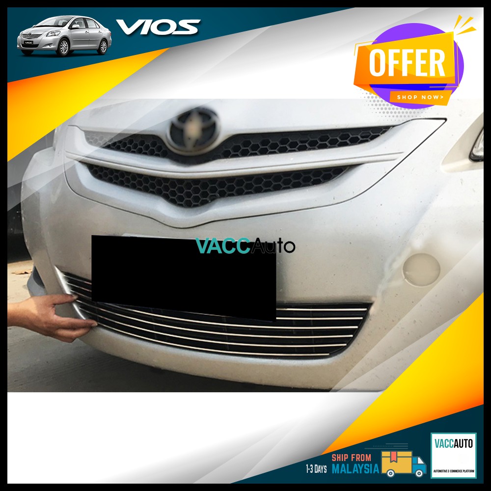 Toyota Vios (2nd Gen) Lower Aluminium Grill Lower Bumper Grille Gill Insert 2007-2012 XP90 NCP93 ...