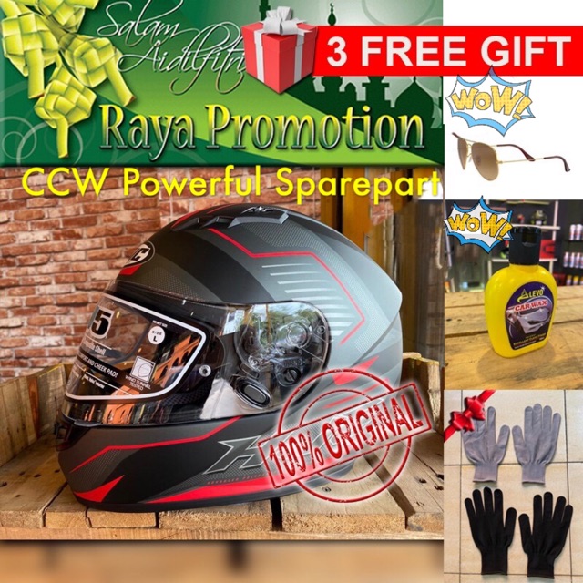 HJC CS15 Triton MC1SF Red Full Face ( Buy 1 Free 3 ) | Shopee Malaysia